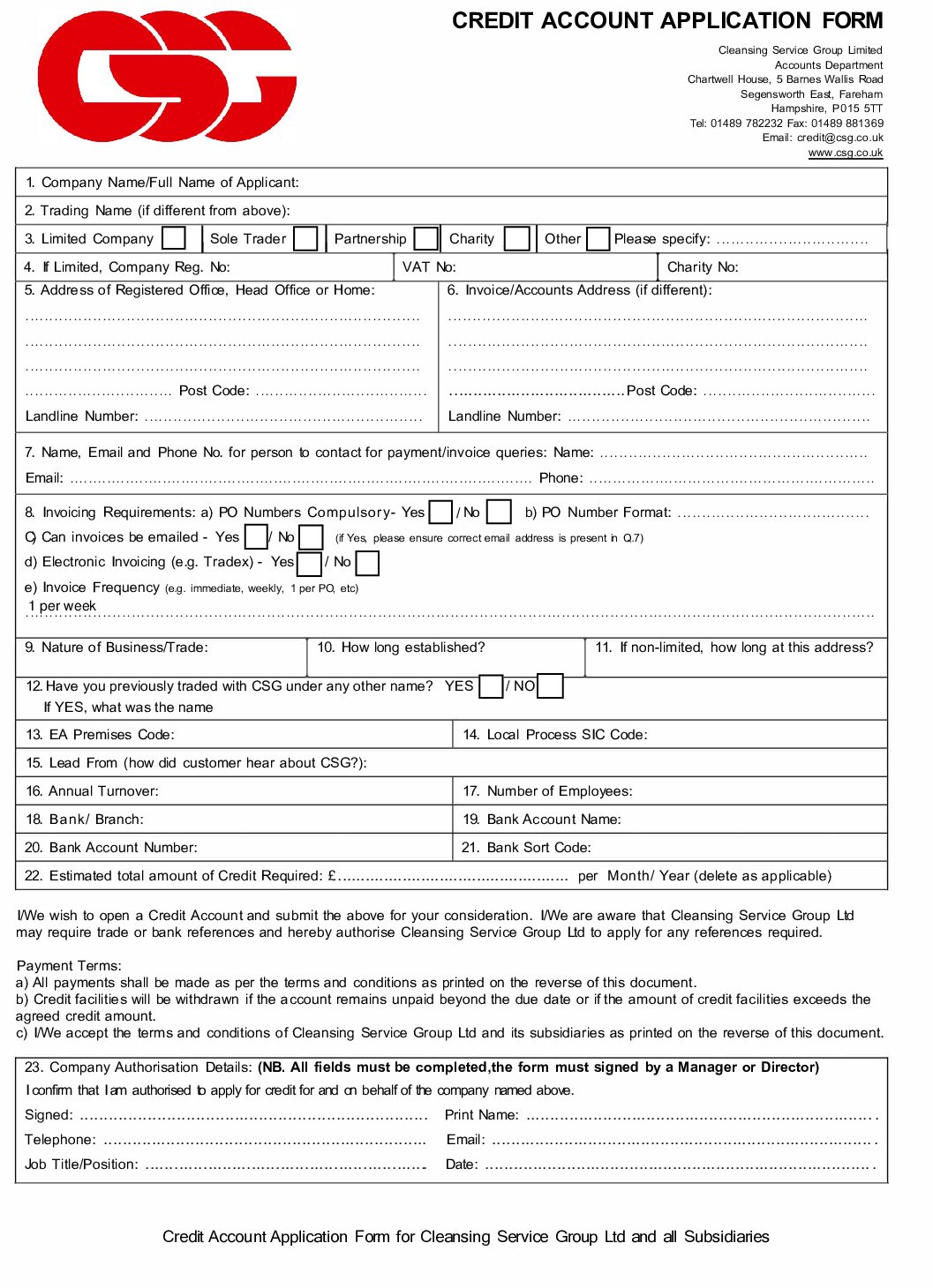 CSG-Credit-Account-Application-Form v2 | CSG