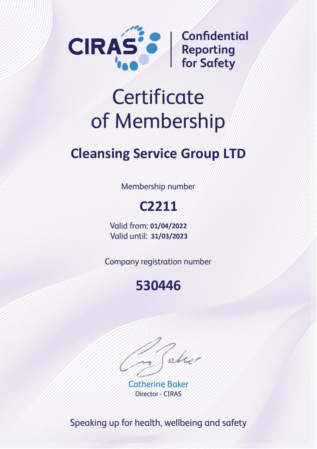 CIRAS certificate (2022-2023) | CSG